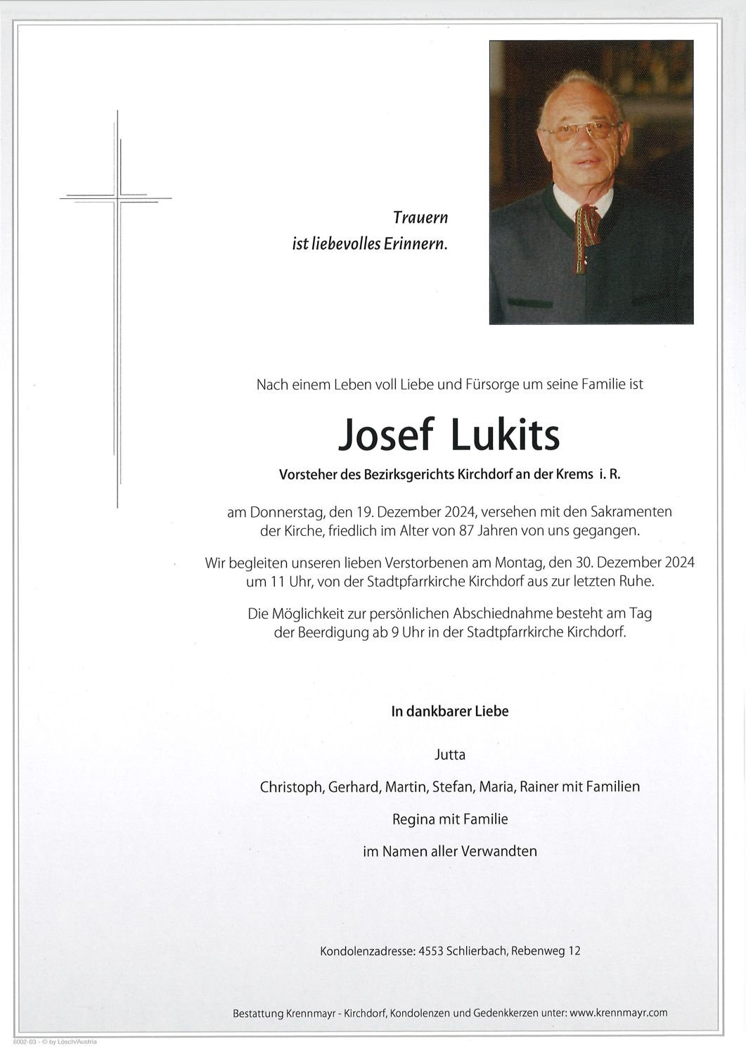 Todesfall Josef Lukits